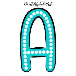 Dots Alphabet PNG Bundle: Vibrant Handwritten Font (digital Download ...