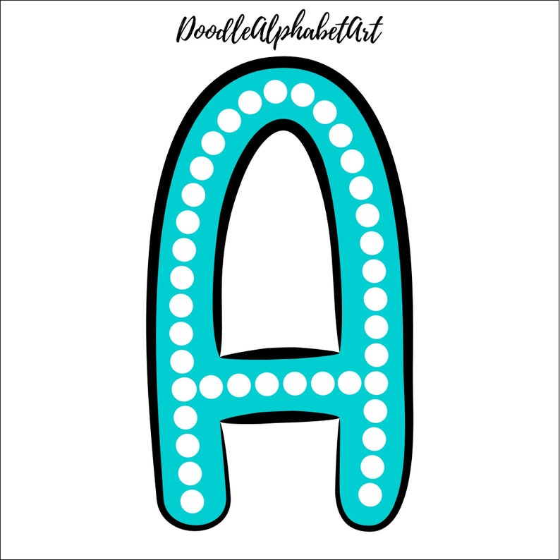 Dots Alphabet PNG Bundle: Vibrant Handwritten Font (digital Download ...
