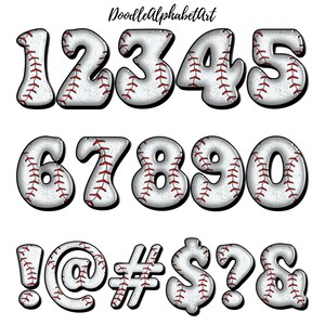 3D Inflated Baseball Alphabet PNG, Groovy Letters PNG Bundle, Grunge 3D ...