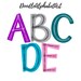 Funky Neon Doodle Alphabet PNG Bundle, 5 Playful Bright Doodle Letters ...