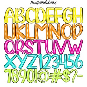 Polka Dot Letters PNG, Marquee Alpha PNG Bundle, Vibrant Bright Colors ...