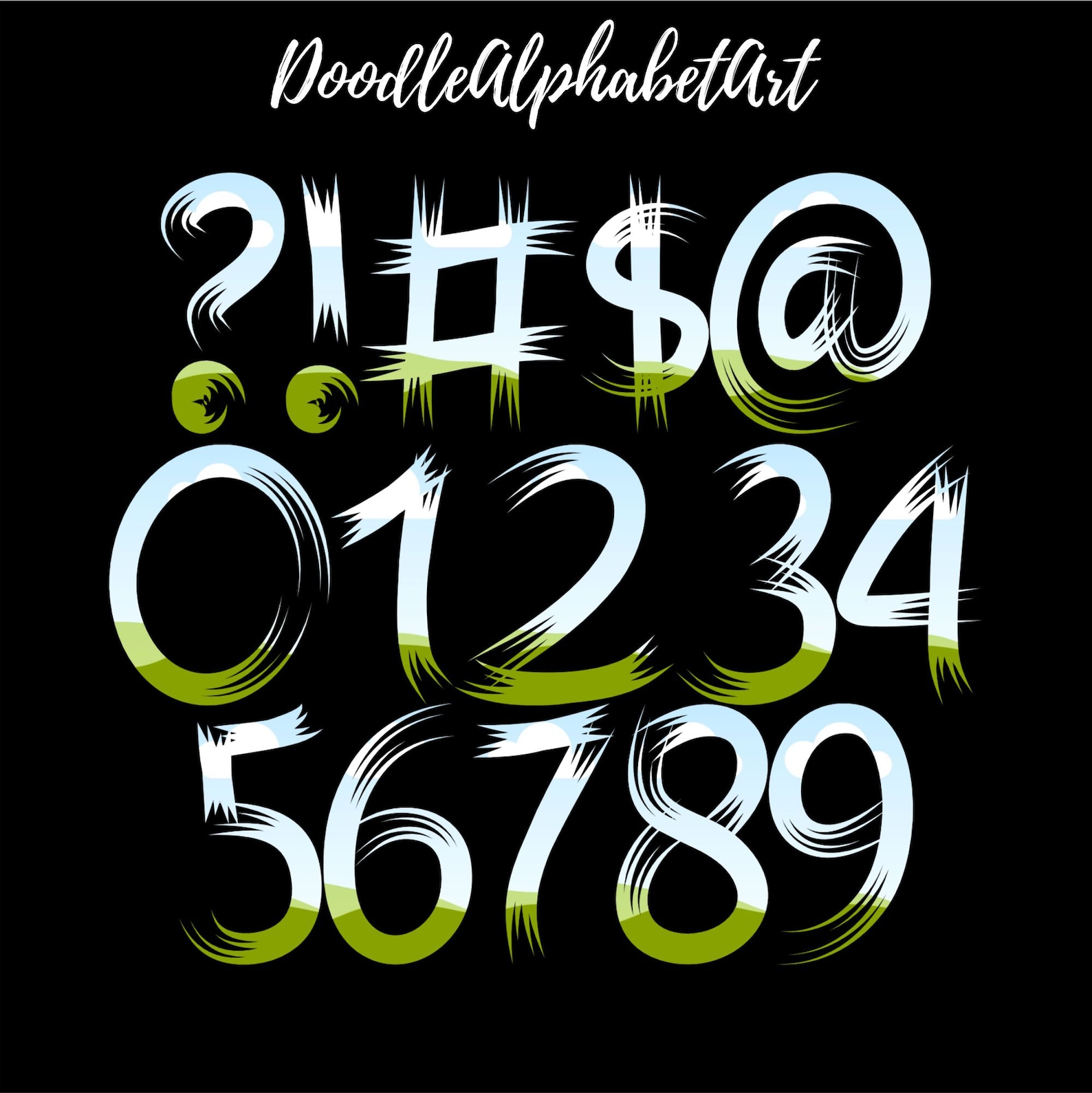 Brush Stroke Canva Frame Alphabet, Hand Lettering, Urban Modern ...