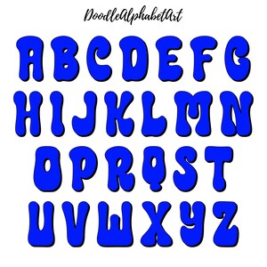 Retro Groovy Font Alphapack PNG in 5 Colors, Neon Color Palette Retro ...