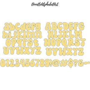 Groovy Doodle Font PNG Alphabet: Teacher Color Palette (digital ...