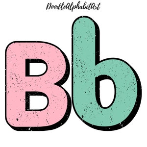 Distressed Letters PNG, Grunge Doodle Alphabet PNG Bundle, 5 Alphapack ...