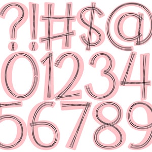 Scribble Letters PNG in 5 Colors, Clay Brown, Geraldine, Saffron Mango ...