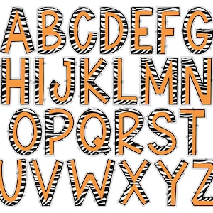 Half Zebra Animal Print Alphabet & Numbers PNG, Boho Doodle Zebra ...