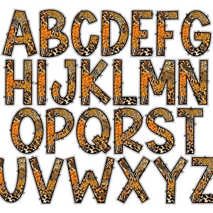 Wild Animal Digital Alphabet Letters PNG, Hand Drawn Digital Doodle ...