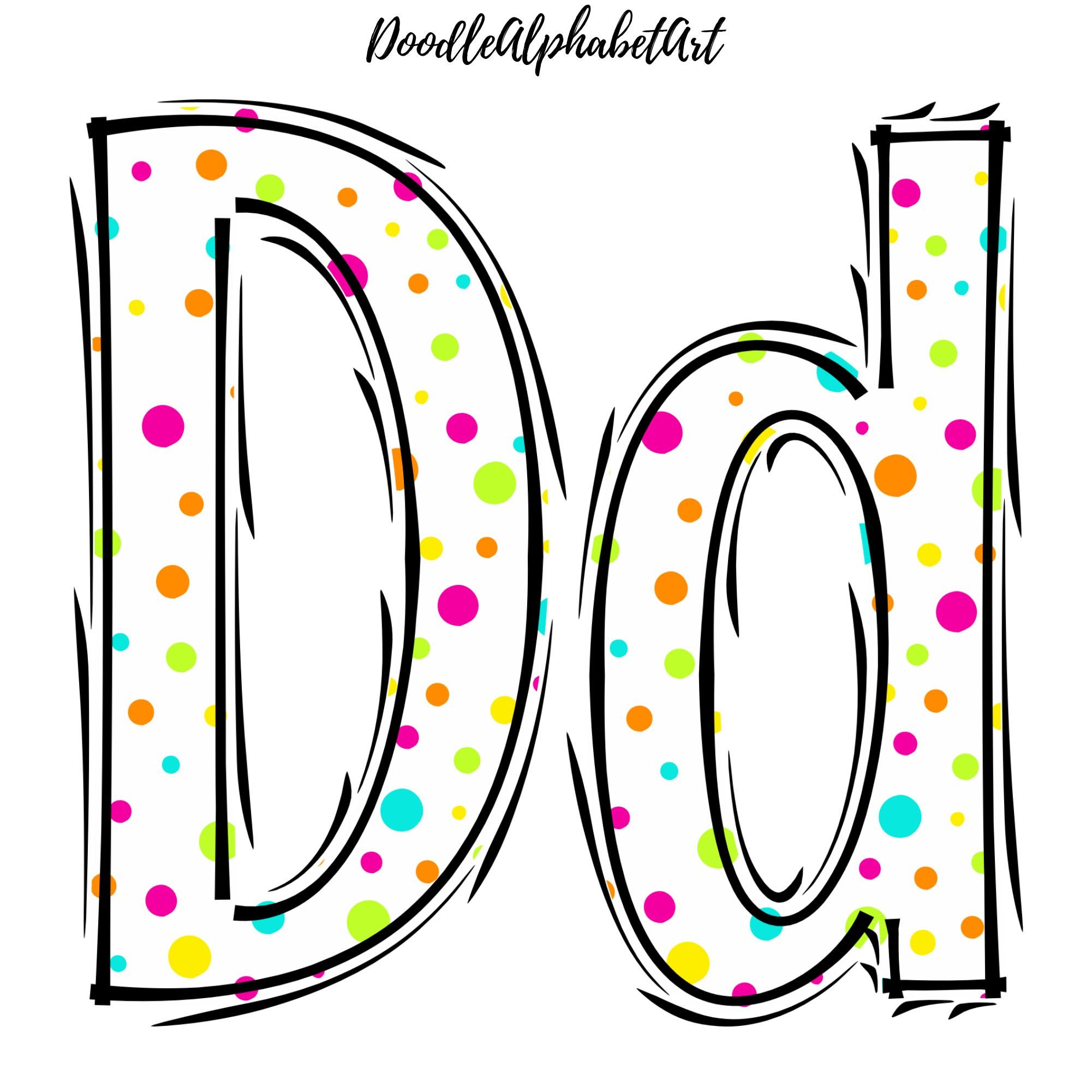 Doodle Dots Alphabet PNG Bundle: Playful Spot Letters (digital Download ...