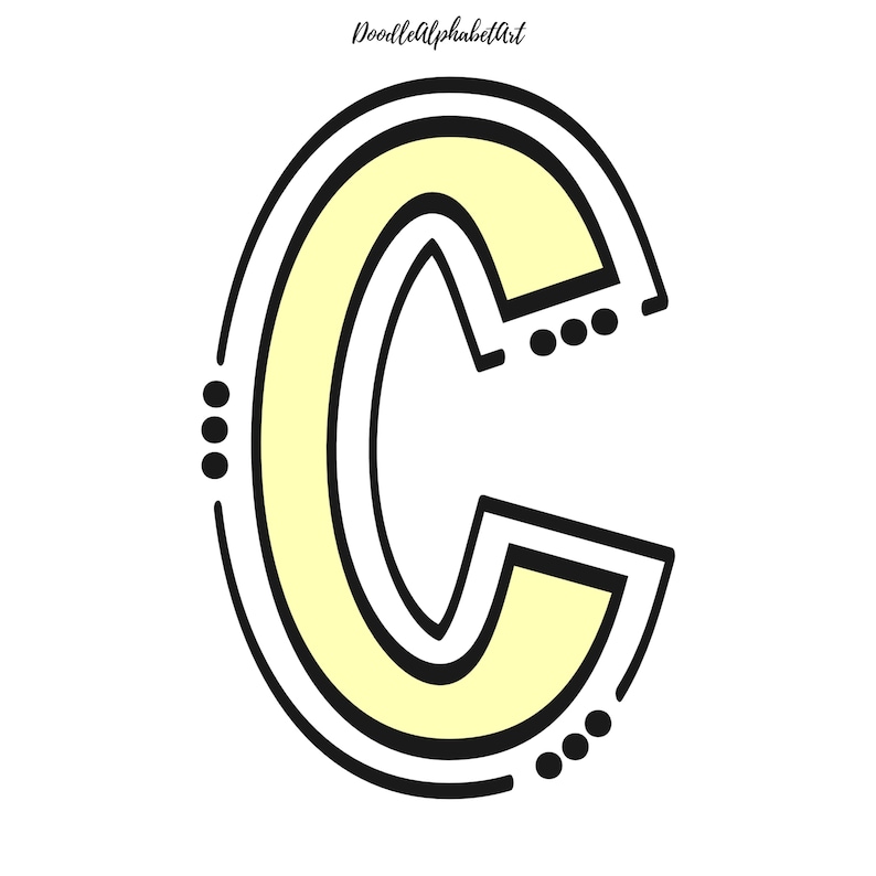 Lines and Dots Pastel Doodle Alphabet PNG Bundle, Pastel Color Dot ...