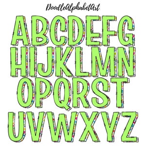 Easter-themed Doodle Alphabet PNG Bundle With Colorful Egg Palette – 5 ...