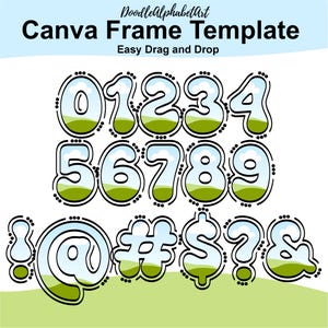 Canva Frame Letters, Doodle Groovy Alphabet, Line and Dots, Editable ...
