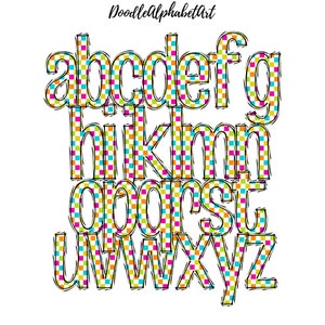Vibrant Colorful Checkered Letters PNG, Handwritten Playful & Whimsical ...