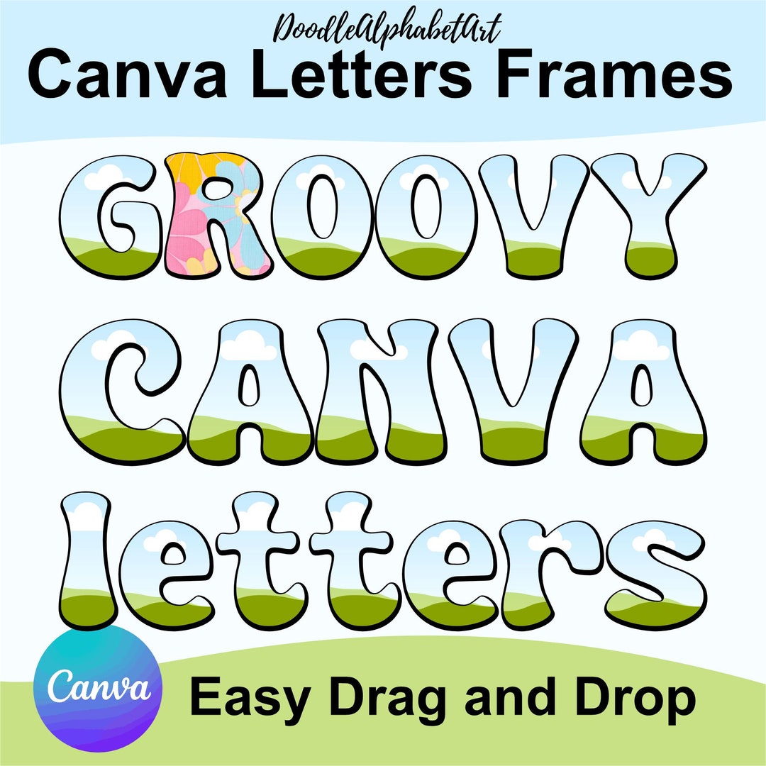 Retro Groovy Font Letters Canva Frame Uppercase Lowercase - Etsy
