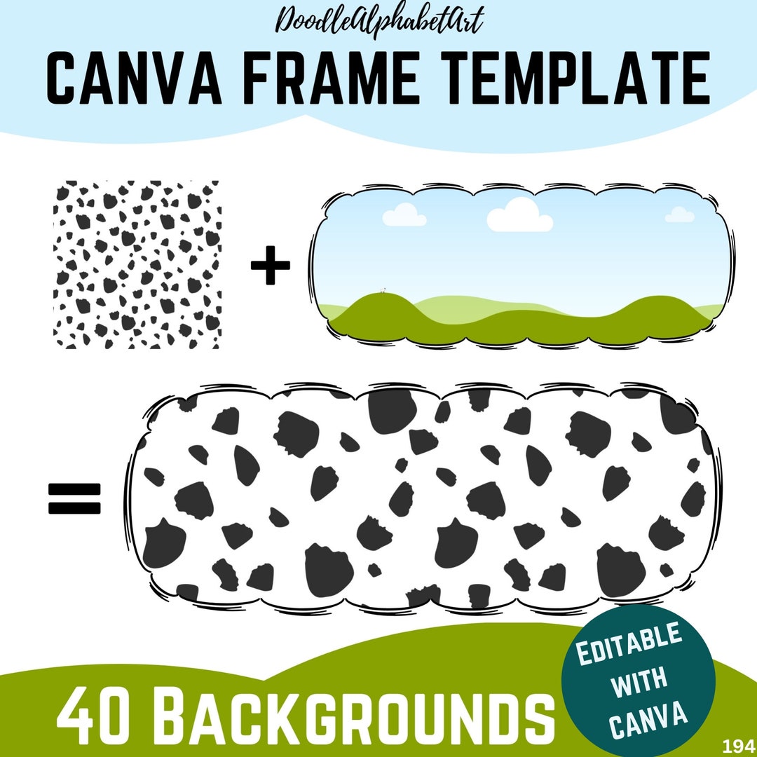 Canva Frames Custom Backgrounds, 40 Editable Canva Template Backgrounds ...