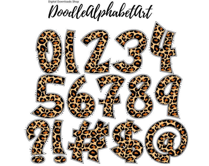 Animals Skin Alphabet Letters PNG Bundle Digital Doodle - Etsy