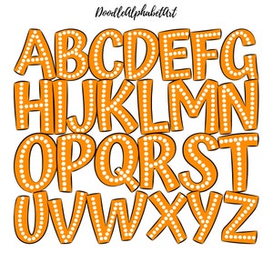 Polka Dot Alphabet PNG Bundle, Bright Color, 5 Alpha Sets, Uppercase ...