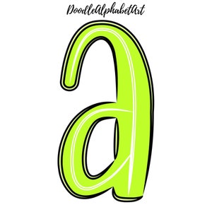 White Double Line Doodle Letters PNG Bundle, Black Double Outline ...