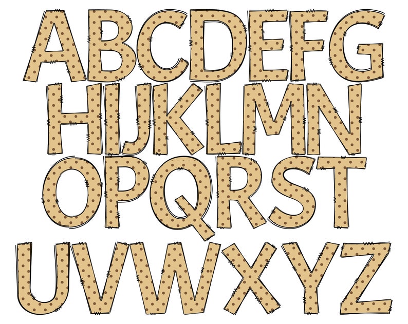 Chic-boho Patchwork Letters PNG Hand Drawn Doodle Alphabet - Etsy