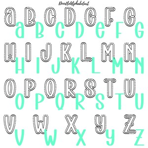 Winter Snowflake Doodle Alphabet SVG PNG | Outlined Layered Letters - Etsy