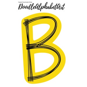 Scribble Letters PNG in 5 Color Palettes for Spring, Doodle Alphabet ...