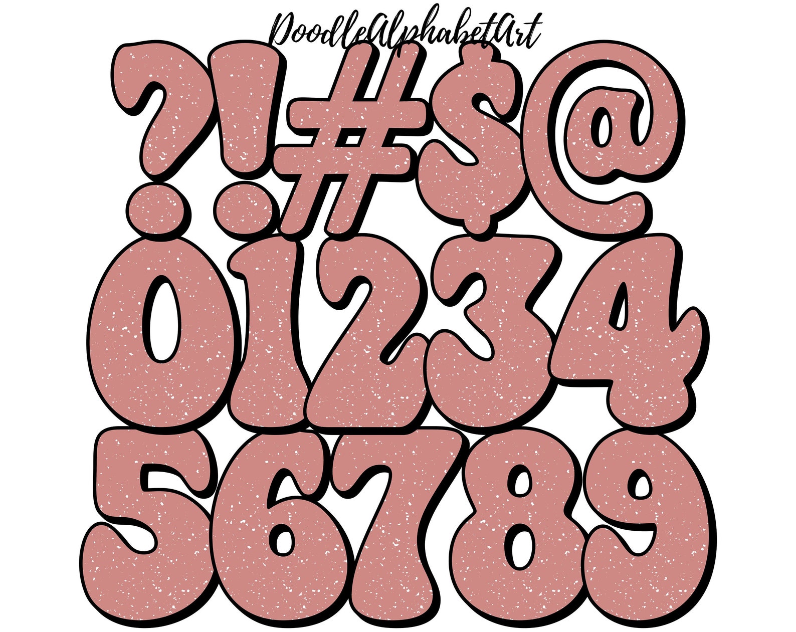 Grunge Retro Alphabet PNG: Distressed Font, Boho Colors (digital ...
