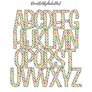 Vibrant Colorful Checkered Letters PNG, Handwritten Playful & Whimsical ...