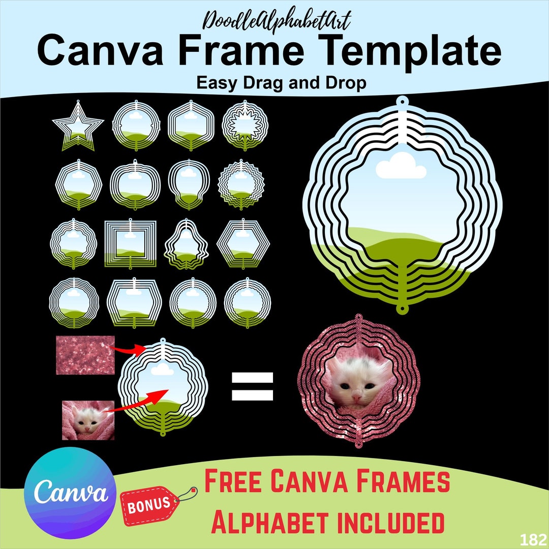 Canva Frames Split Wind Spinner Template, Set of 16 Wind Spinner ...