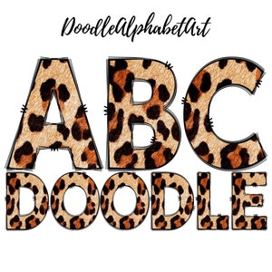 Leopard Scribble Alphabet Letters PNG, Hand Drawn Doodle Alphabets ...