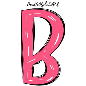 Doodle Alphabet PNG: Brush Stroke Font, Bright Colors (digital Download ...