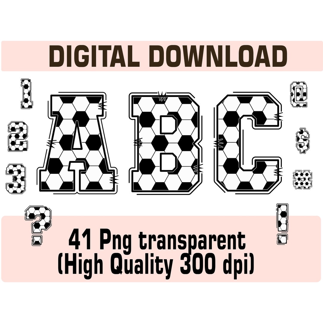 Football Doodle Alphabet Letters PNG, Sublimation Designs PNG, Football ...