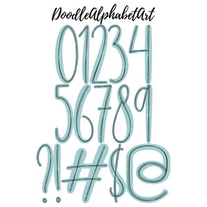 Boho Scribble Letters PNG Bundle With 10 Bohemian COLORS, Doodle ...