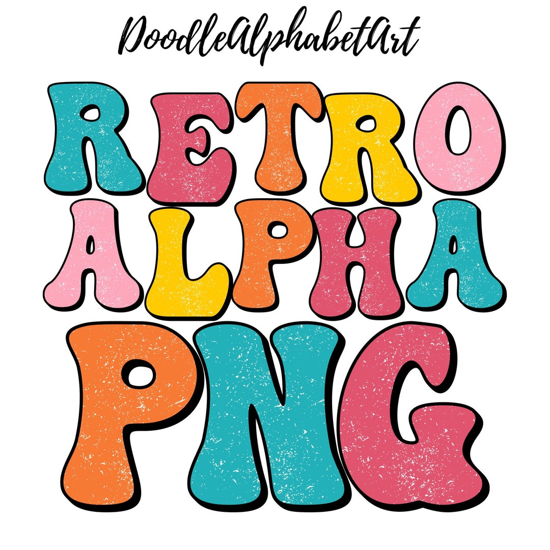 Retro Groovy Alphabet PNG: Macaron Color Letters (digital Download) - Etsy