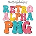 Retro Groovy Alphabet PNG: Macaron Color Letters (digital Download) - Etsy