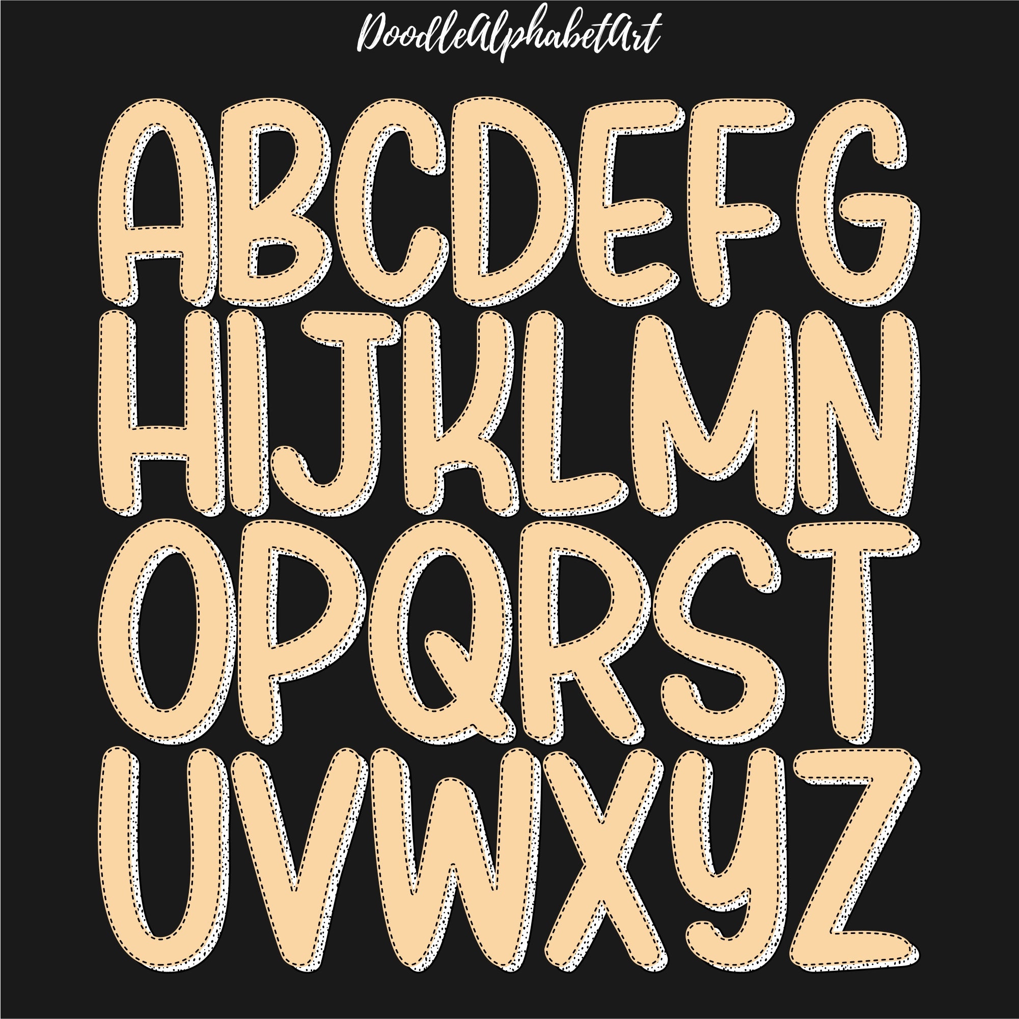 Pastel Dalmatian Dots Alphabet PNG Bundle: 8 Alpha Sets (digital ...