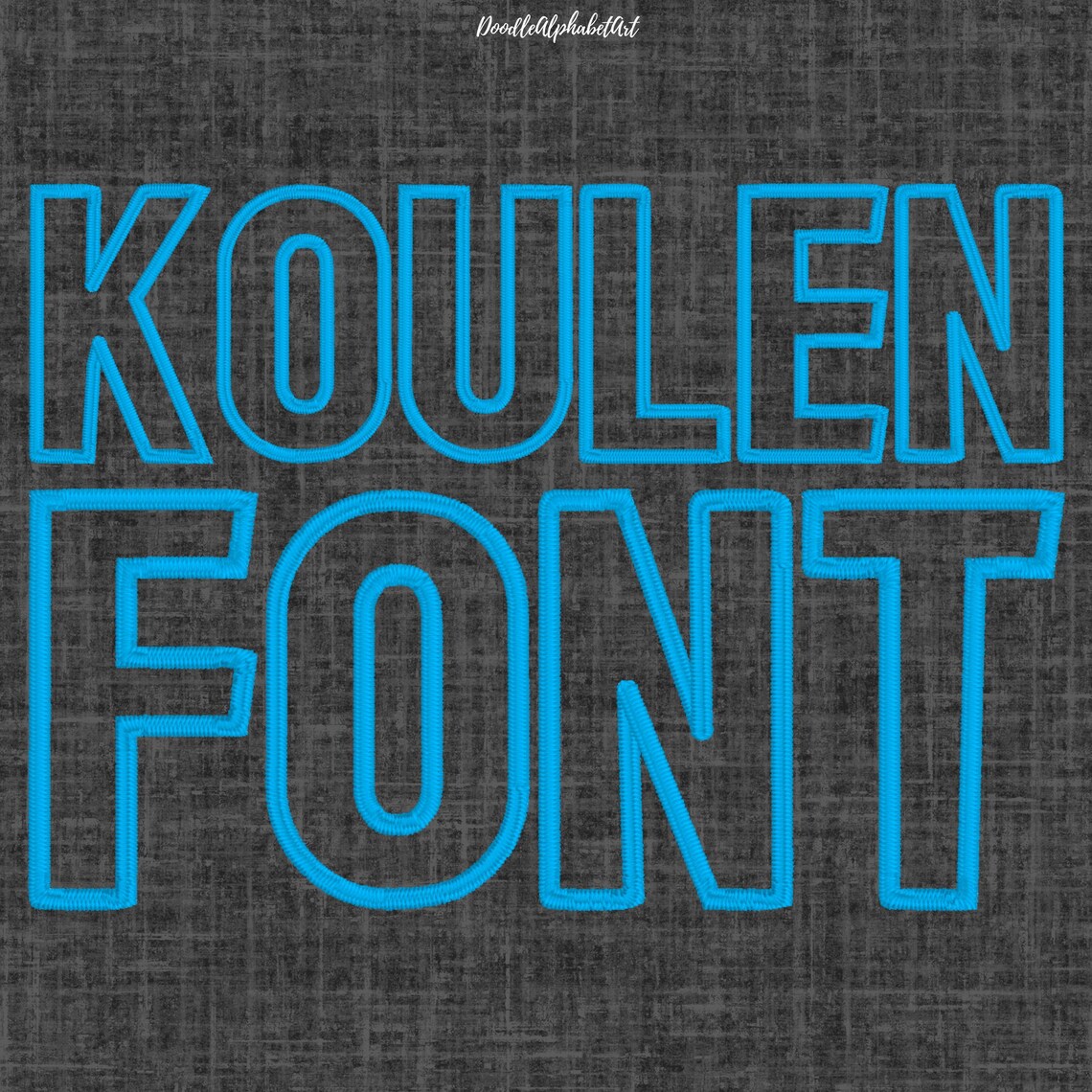 Koulen Satin Applique Embroidery Font: 5 Sizes, 7 Formats (digital ...