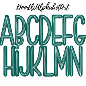 Boho Doodle Alphabet PNG Scribble Bundle, A Digital Hand Drawn Scribble ...