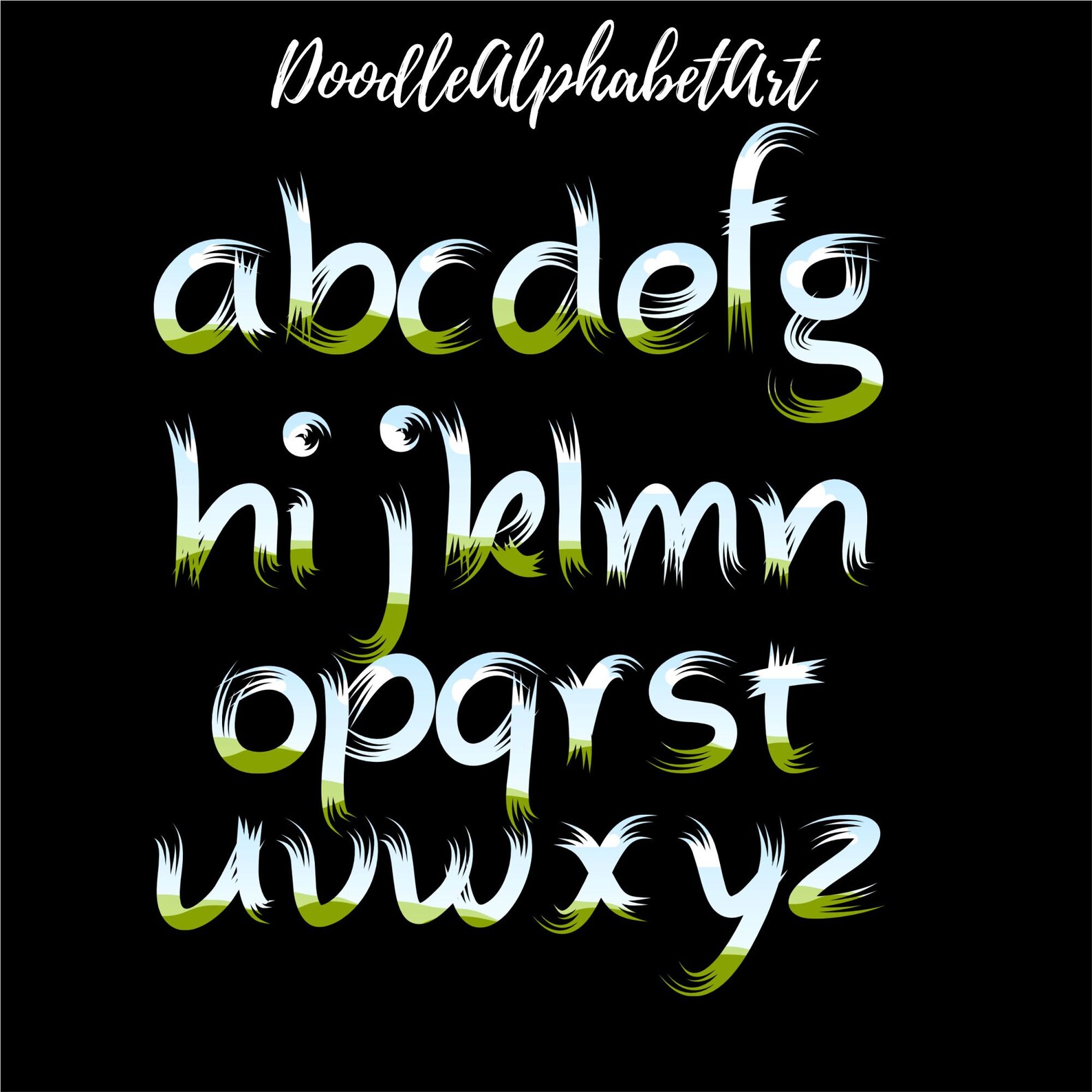 Brush Stroke Canva Frame Alphabet, Hand Lettering, Urban Modern ...