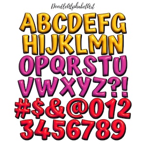 3D Inflated Alphabet Letters PNG, Orangey Yellow, Pink Lemonade, Torch ...