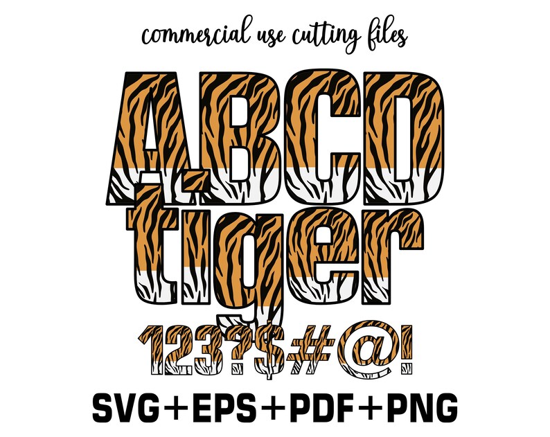 Tiger Print Digital Alphabet Bundle SVG PNG EPS Pdf Animal - Etsy