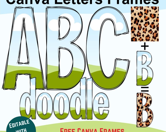 Canva Frame Alphabet, Editable Template, Canva Frame Retro Letters and ...