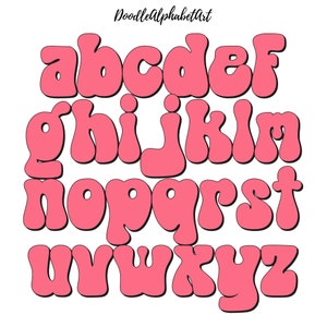 Retro Groovy Block Shadow Alphabet PNG Bundle, Teacher Colors Palette ...