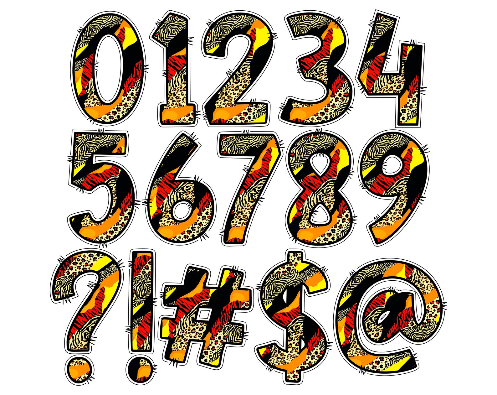 Colored Wild Animal Skins Digital Alphabet Letters PNG Hand - Etsy