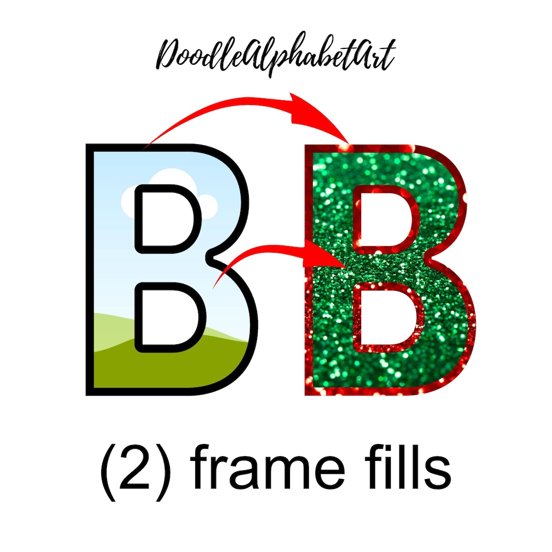 Canva Doodle Alphabet Letters: Drag & Drop Photo Frames (digital ...