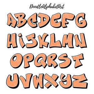 Graffiti Letters PNG Bundle, Grunge Distressed Alphapacks, Graffiti ...