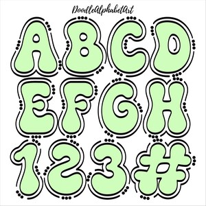 Groovy Doodle Font PNG: Pastel Alphabet Bundle (digital Download) - Etsy