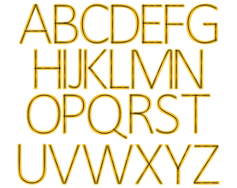 Boho Rainbow Digital Doodle Alphabet Scribble PNG in 5 Colors - Etsy