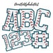 White Double Line Doodle Letters PNG Bundle, Black Double Outline ...