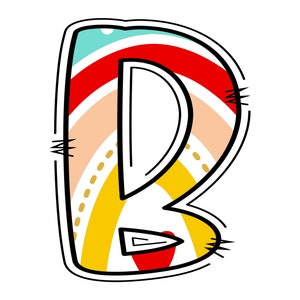 Boho Rainbow Alphabet PNG. Classroom Rainbow Alphabet | Hand Drawn ...