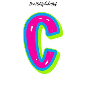 Funky Alphabet PNG Bundle: 5 Sets, Colorful Patterns (digital Download ...